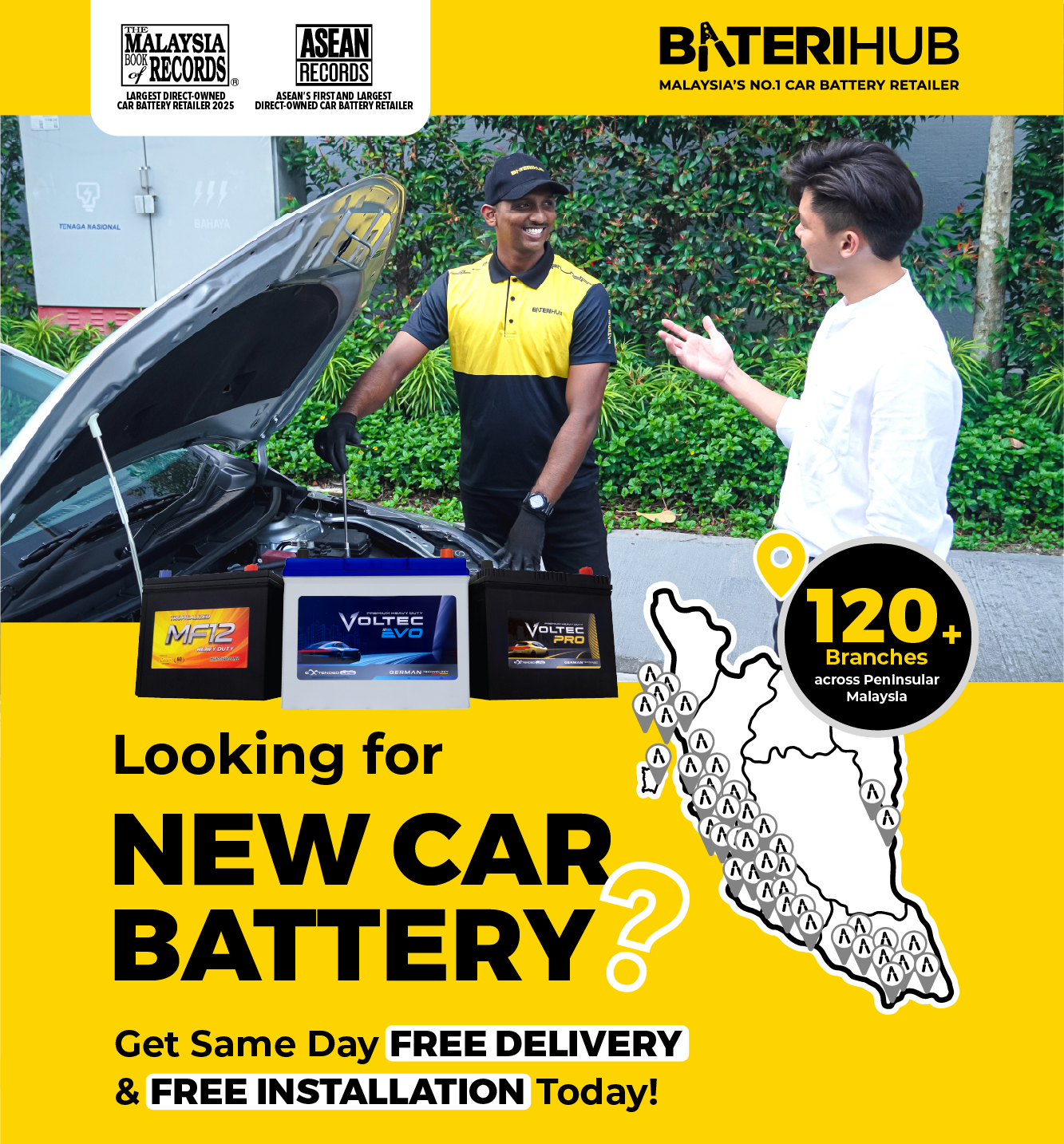 [Installation Provided] Bateri Kereta 42B19L Voltec PRO | Car Battery ...