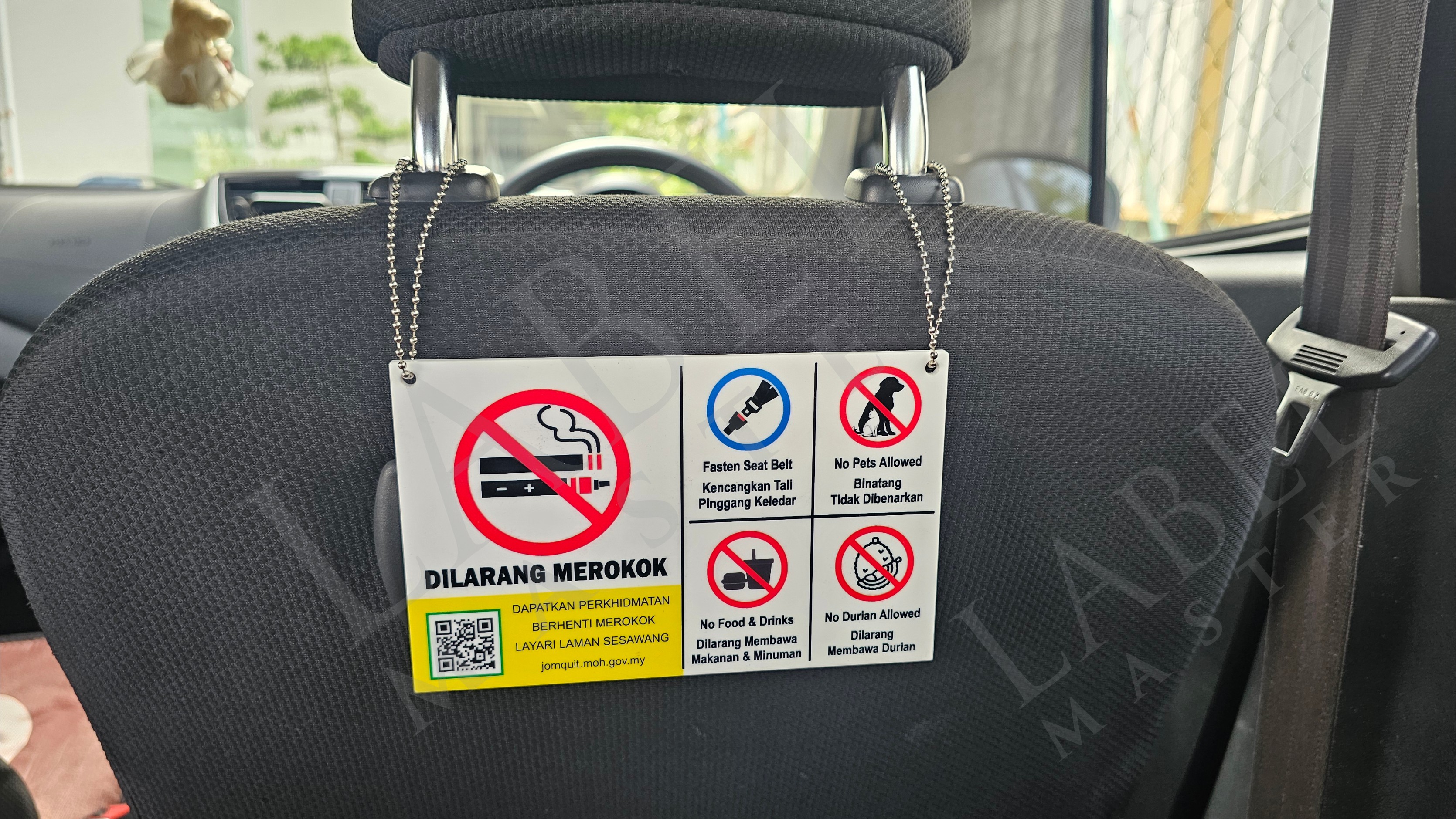 Signage Dilarang Merokok untuk Grab/E-Hailing 8x10cm | Mematuhi ...