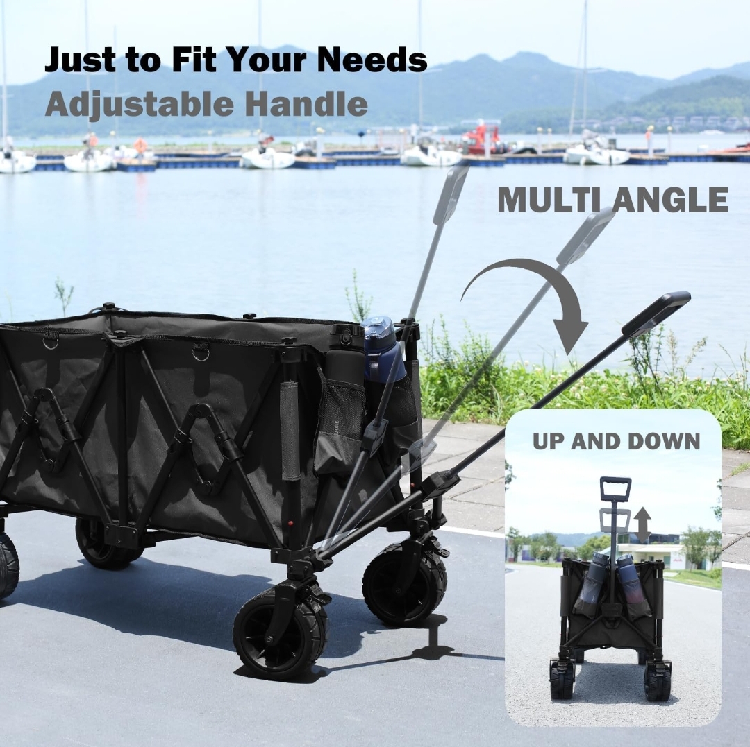 500L Wagon Trolley Heavy Duty Outdoor Camping Wagon Trolley Foldable ...