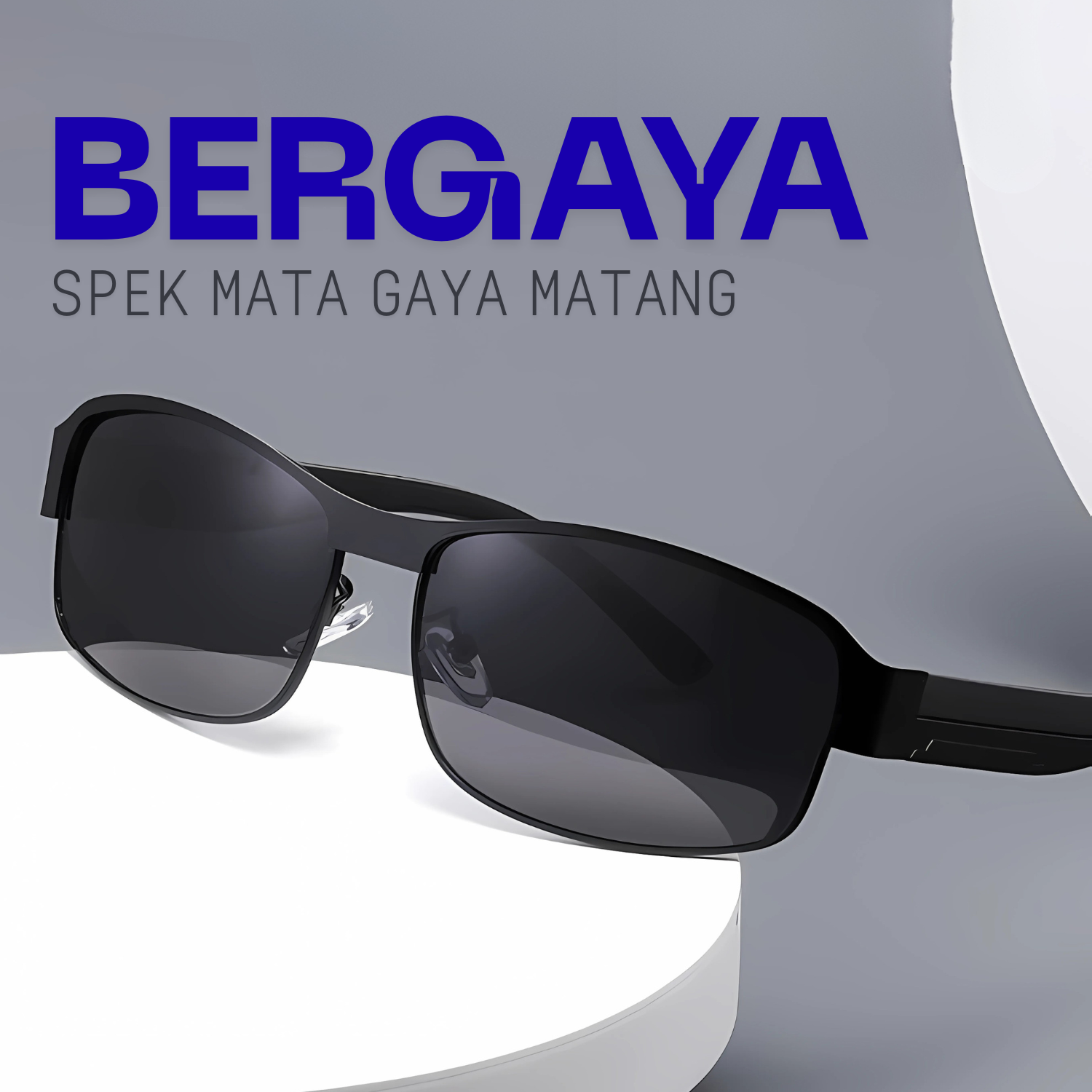 DVISION EYEWEAR Spek Mata Hitam Lelaki Anti Silau Rectangle Metal ...