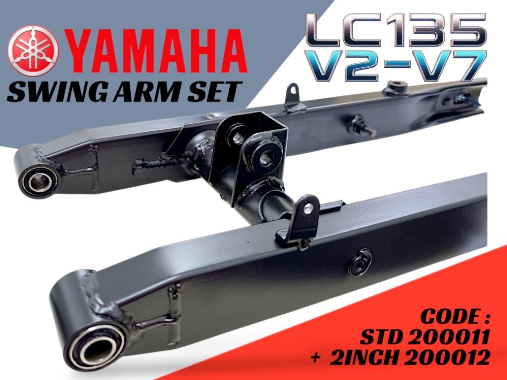 YAMAHA LC135 V2 - V7 STD +2INCH SWING ARM SET 12MM SHAFT LUBANG LC5S ...