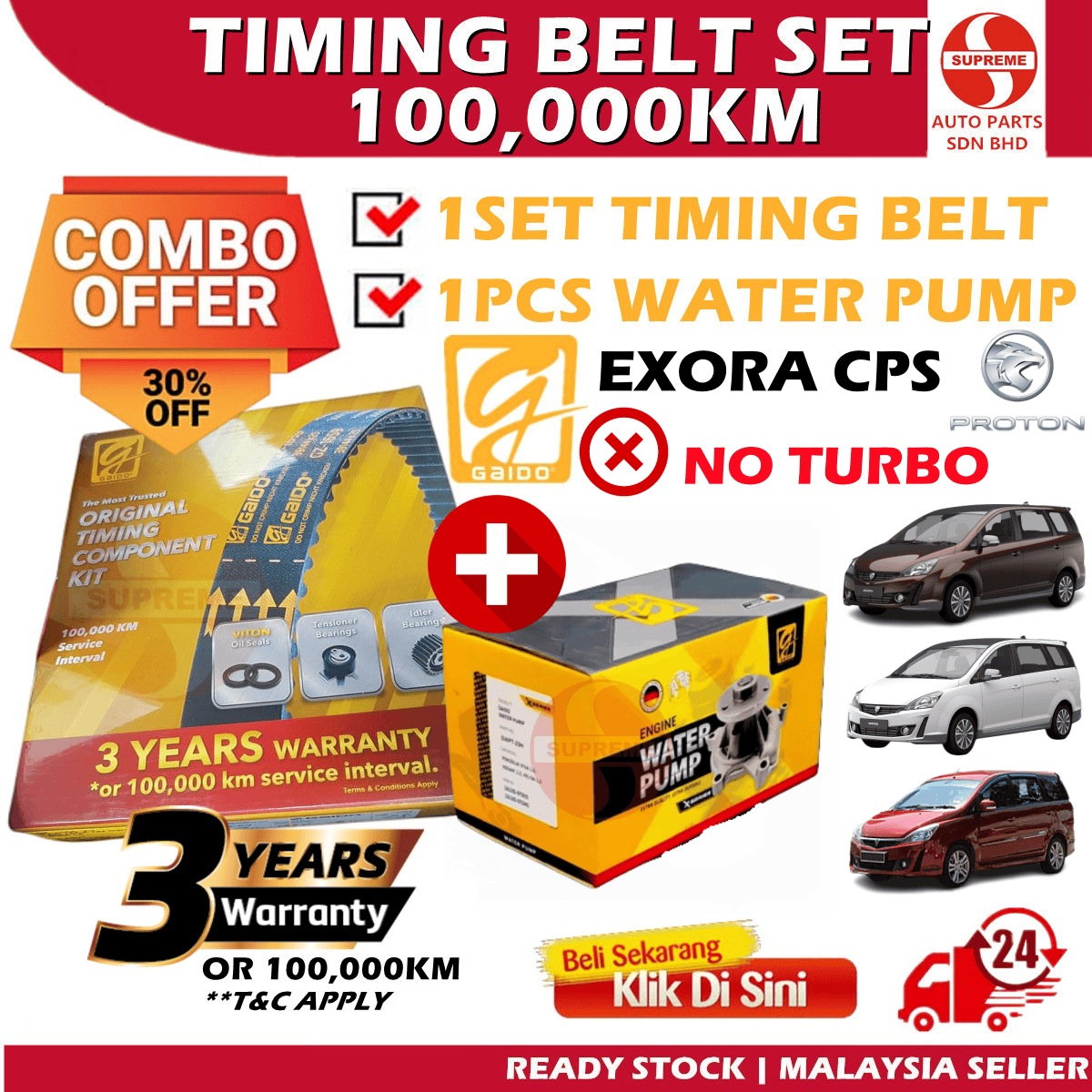 S2U Gaido Original Timing Belt Proton Saga BLM FL GEN2 Satria Neo ...
