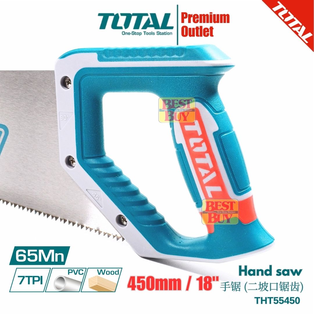 TOTAL Tools 18'' High quality Hand Saw Thickness 0.9mm, 7TPI (Cross Cut ...