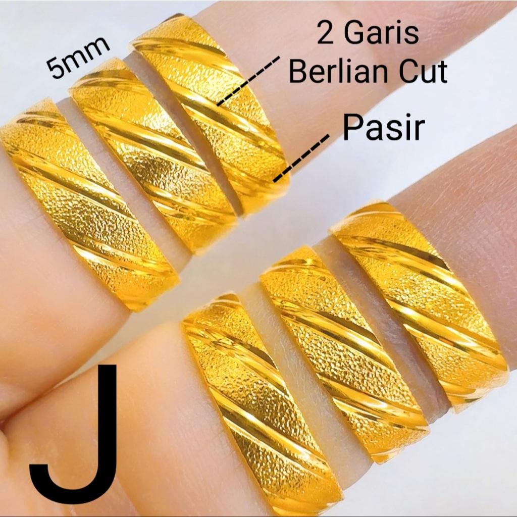 💥ADA COP 916💥(RCE45) EMAS BANGKOK CINCIN BULAT BELAH ROTAN BERLIAN CUT ...