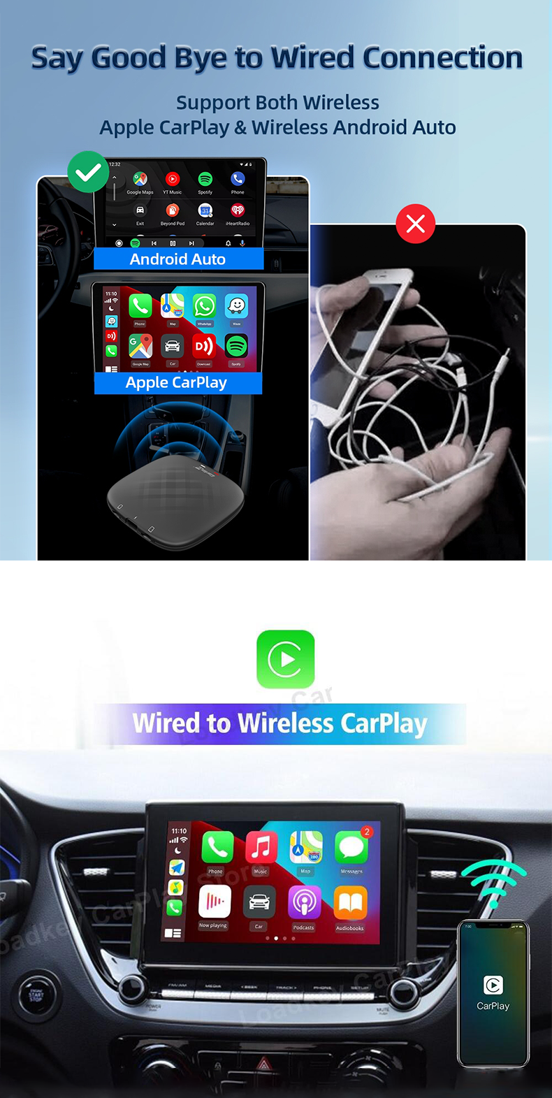 Car Ai Box CarPlay Adapter Android Video Player Android13 8Core Car Link TBox Video Players Car ...