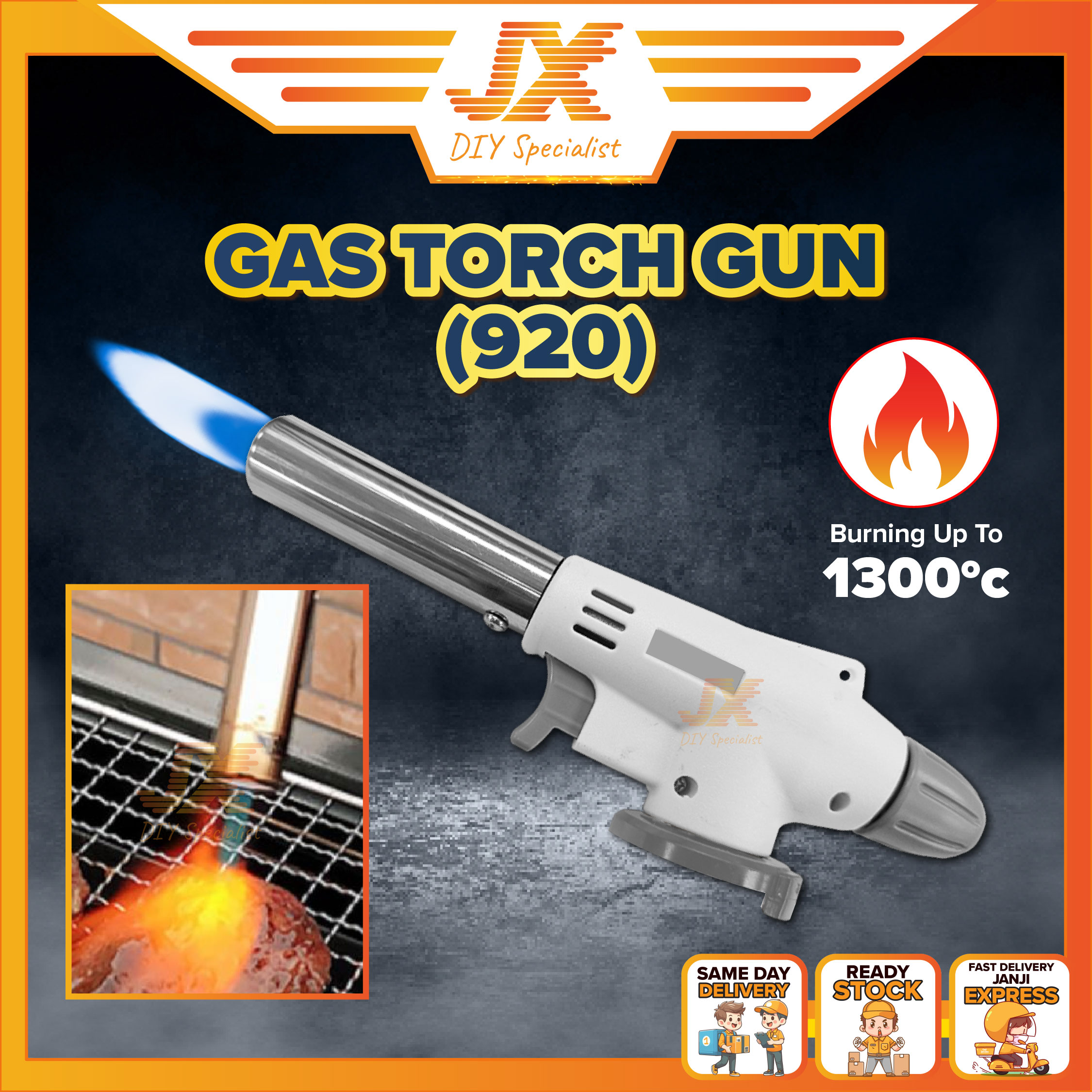 Camping Gas Torch Butane Burner Welding Fire Maker Flame Gun Multipurpose Torch Gun Welding ...