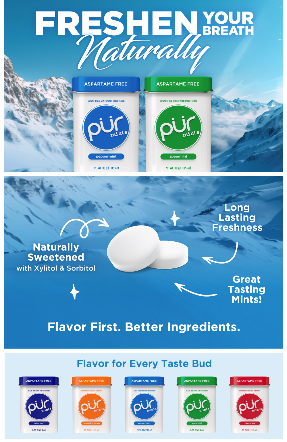 PUR Mints | Aspartame Free Mints | Made with Xylitol | Sugar Free ...