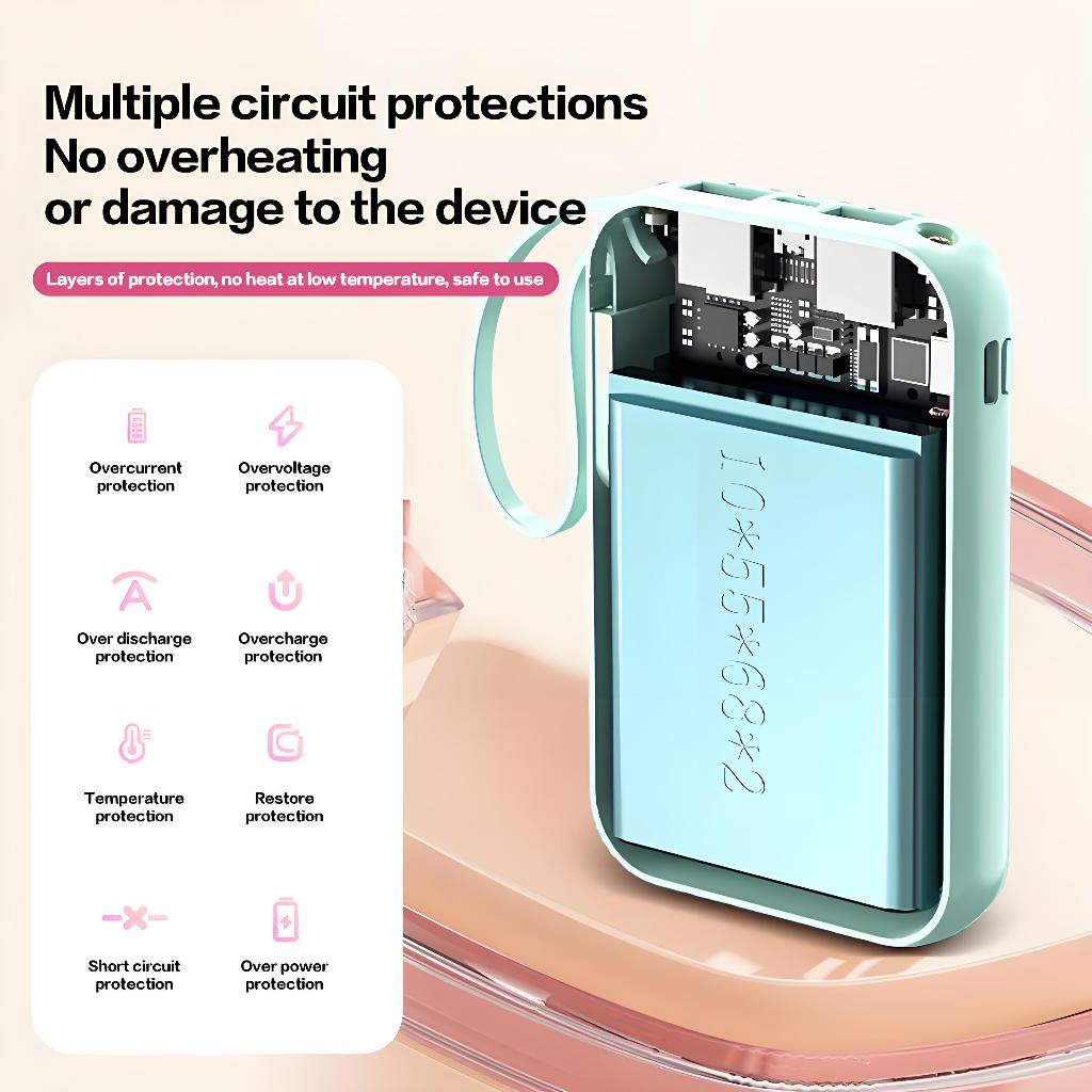 PowerBank 20000mAh High Capacity Cute Cartoon Power Bank with 4 Built ...