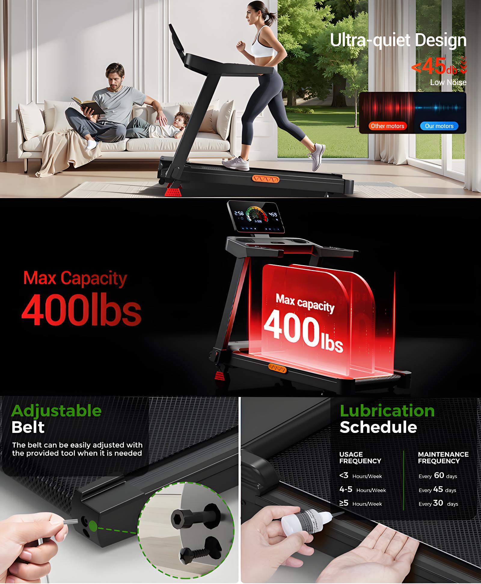 MY-HI Q8 Inclination Treadmill Multi-Function Machine Foldable APP ...