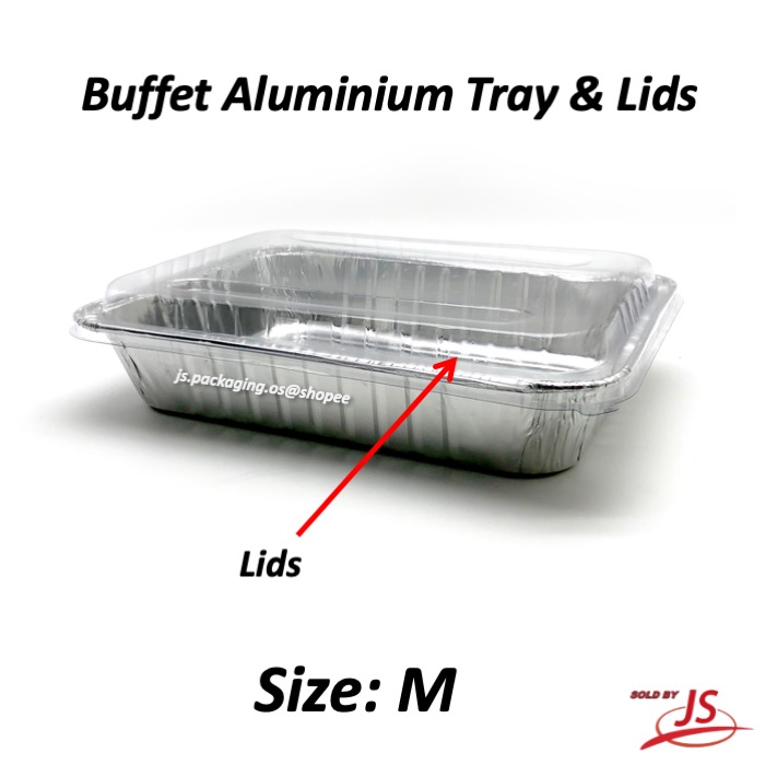Aluminium Foil Tray Size M Baking Buffet Catering Food Tray and Lid ...