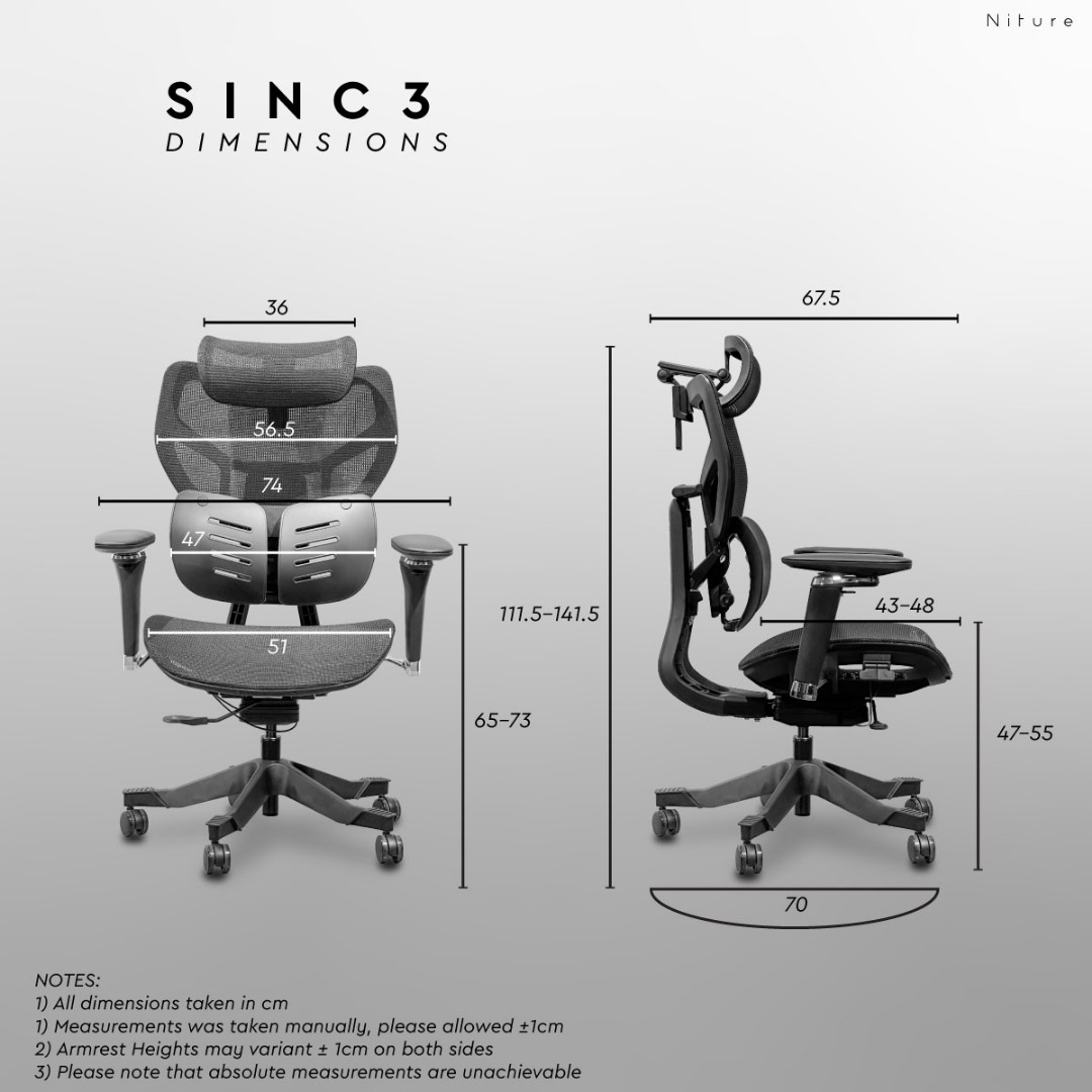 Niture SINC-3 Ergonomic High Back Mesh Chair Office Chair Gaming Chair ...