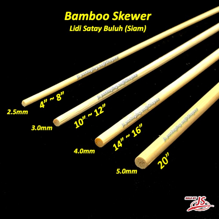 8" (20cm) Lidi Cucuk Sate [300g] Satay Stick Hygienic Clean Bamboo ...