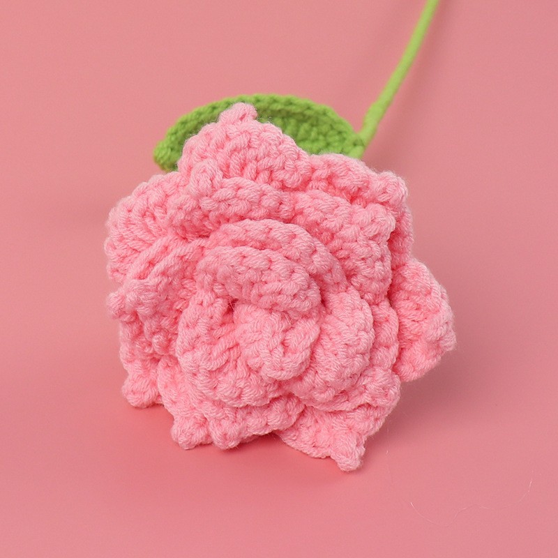 (1PC) CROCHET SULAM CROWN ROSE Flower Bunga Sulam Wool Hand Knitted ...