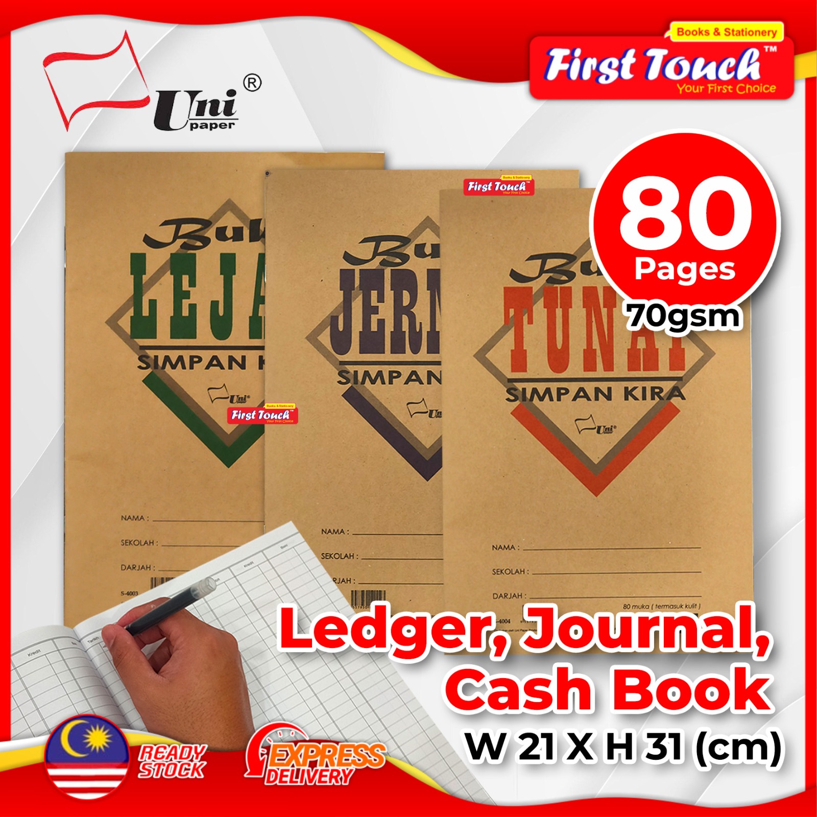 Uni F4 Craft Cover Buku Lejar Buku Jernal Buku Tunai Simpan Kira ...