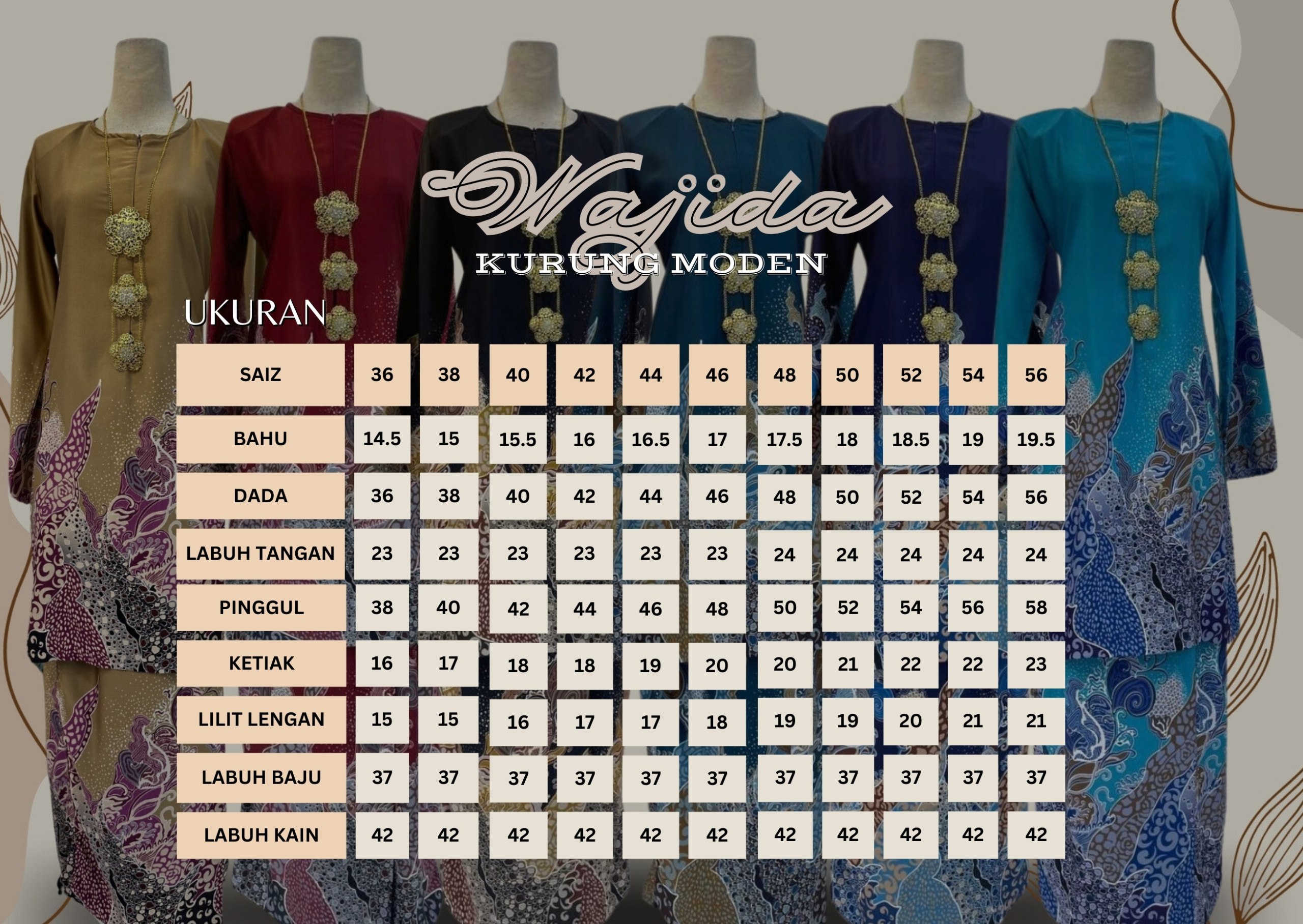 KURUNG MODEN WAJIDA CORAK BATIK | BATIK MALAYSIA | CORAK BATIK PRINTED ...