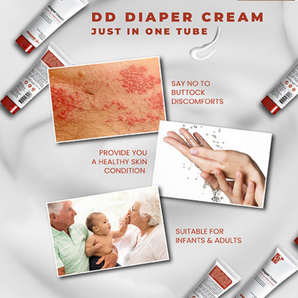 DD Infant & Adult Diaper Cream European Formula, Relieve Skin Rashes ...
