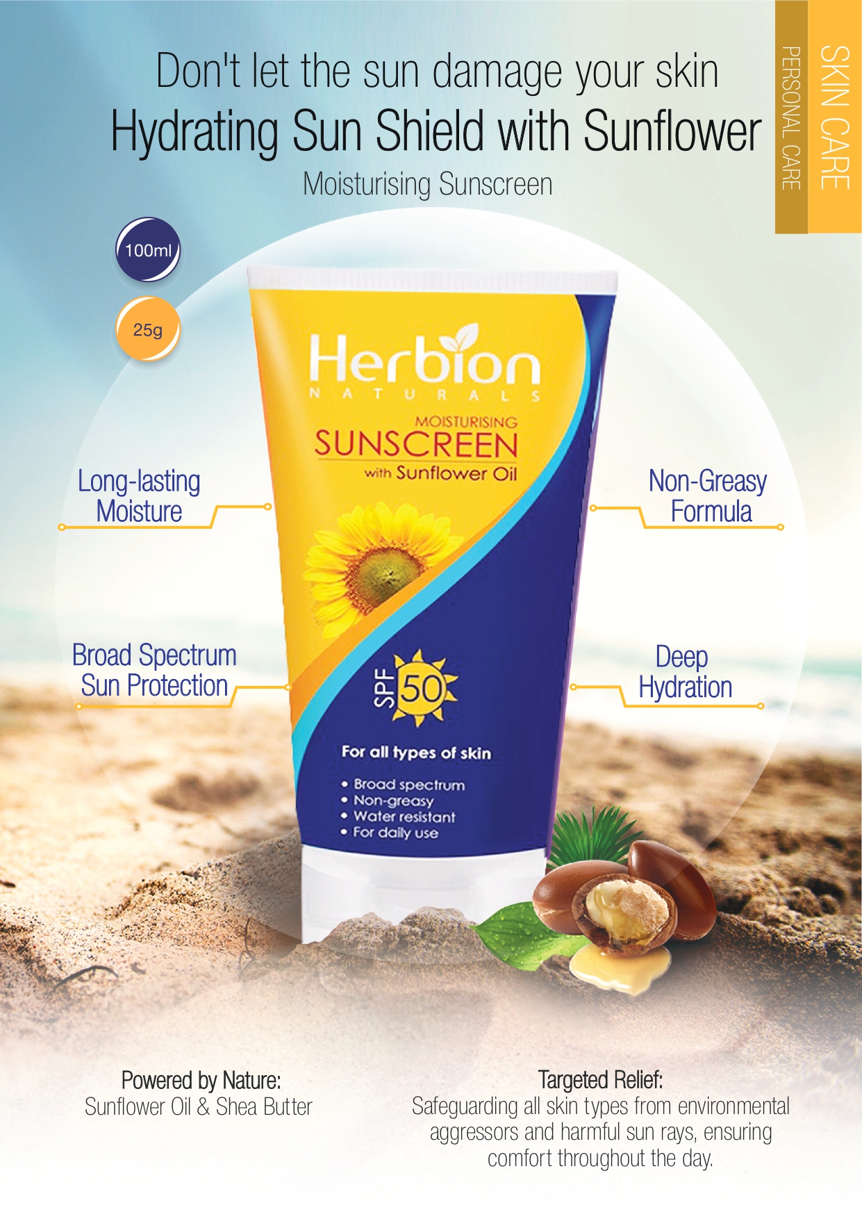 Herbion Naturals Moisturising Sunscreen with Sunflower Oil Broad ...