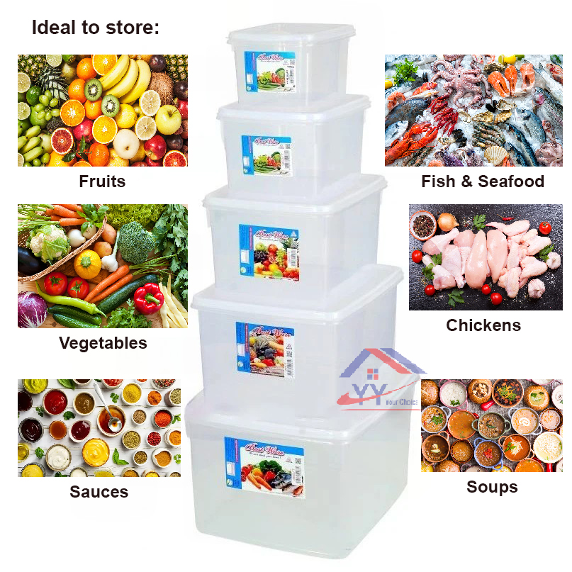 BESTWARE Food Container/Rectangular Freezer Container/Bekas Makanan ...