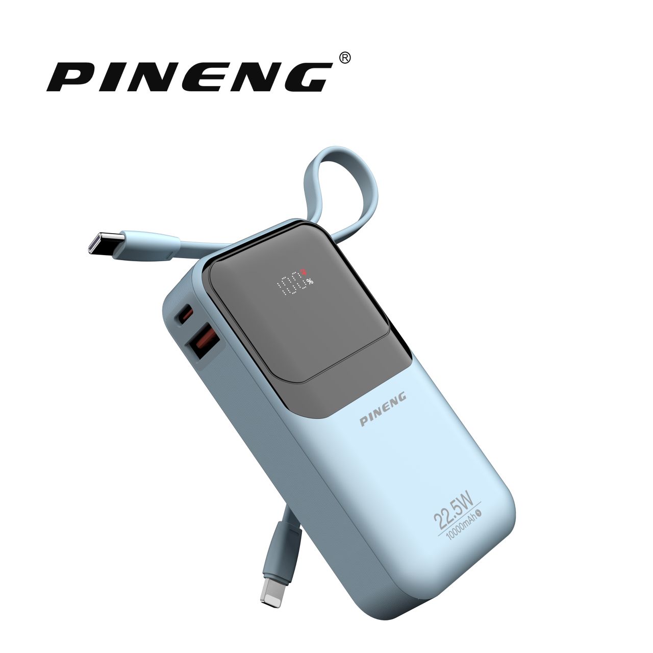 SMALL Pineng PN-831 10000mAh Power Bank Built-In Cable lighthing & type ...
