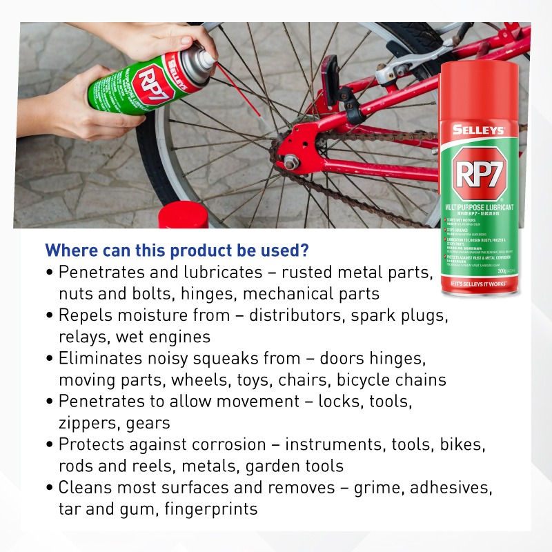 Selleys RP7 300G Multipurpose Lubricant Anti Rust Spray Rust Remover ...