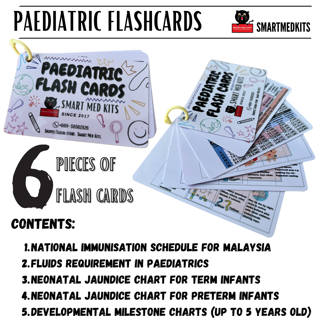 ⚡Paediatric Flash Card / Neonatal Jaundice Chart / Developemntal Chart ...