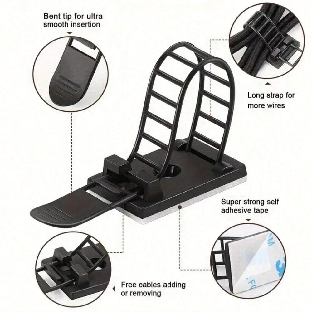 Wire Organizer Cable Tie USB Organizer Adjustable Wiring Buckles Screw ...
