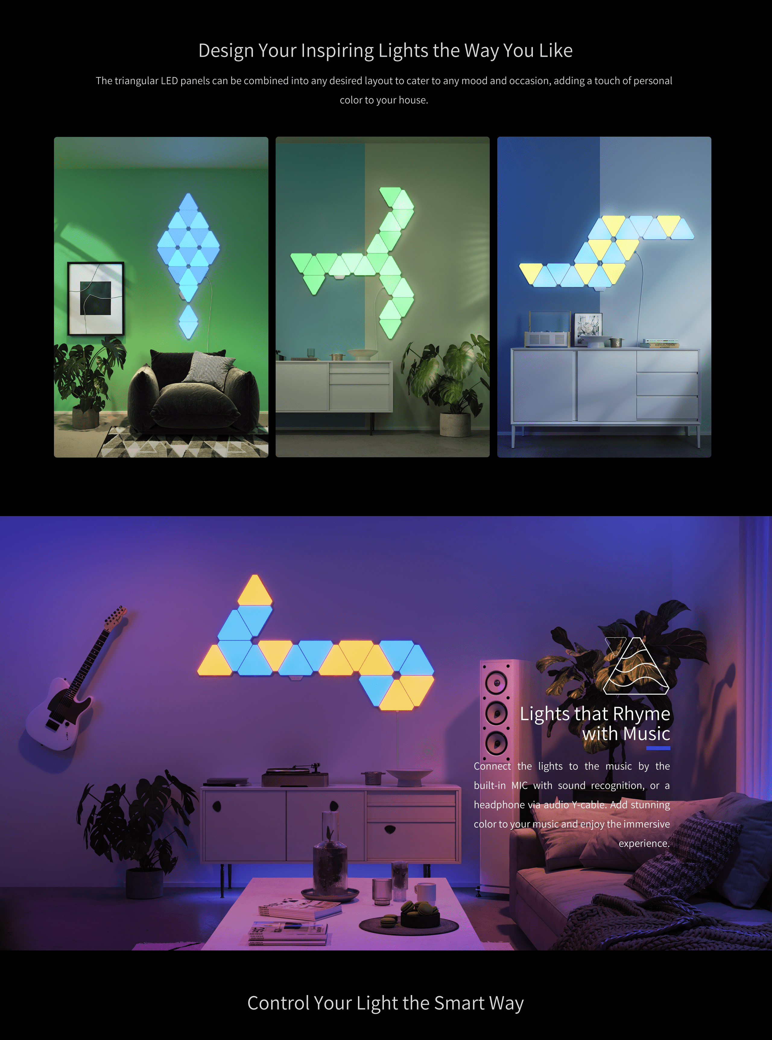 Yeelight Smart Rgb LED Light Panels (3 Led Panels Per Set) | Rgb Light ...