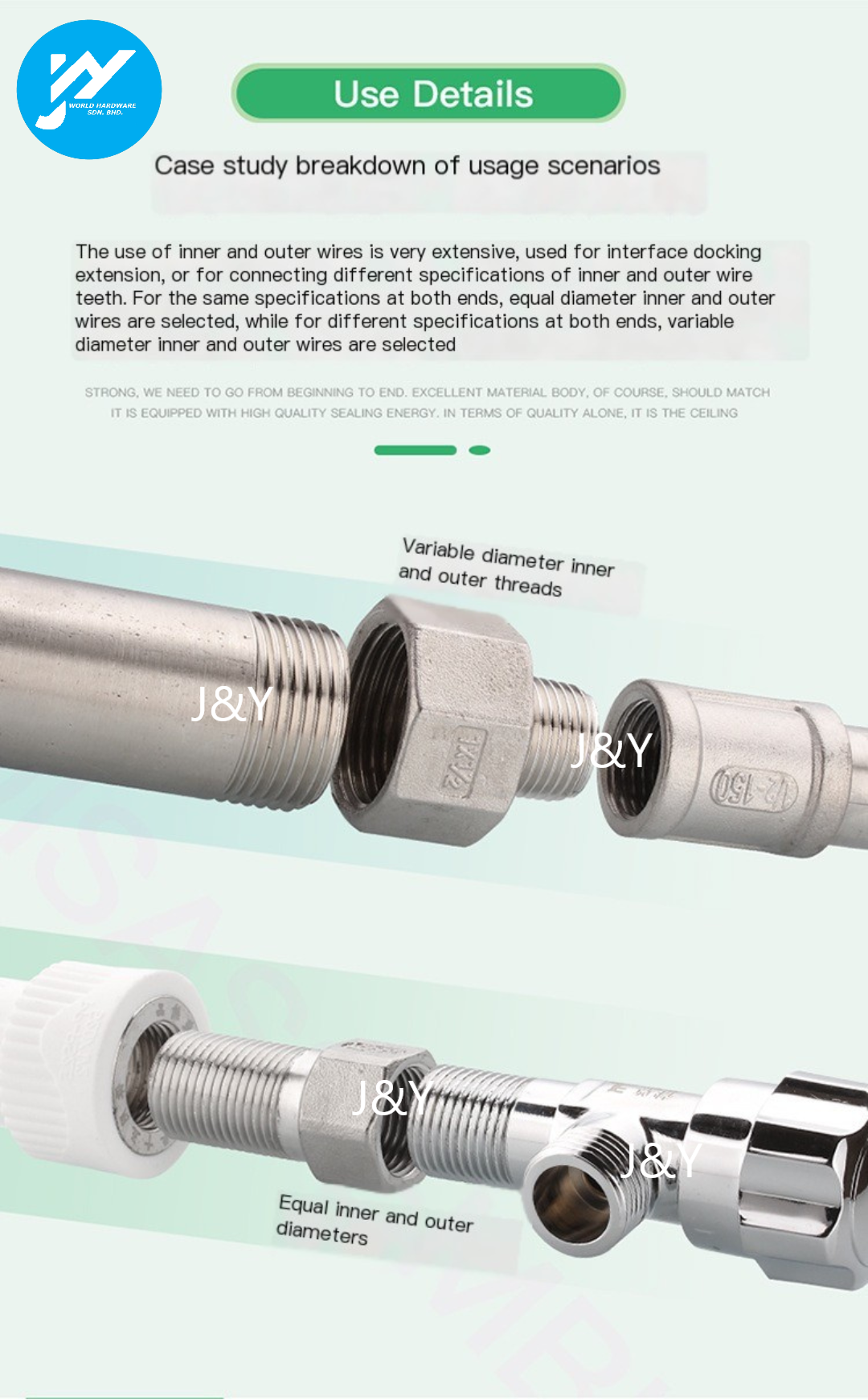 SUS 304 Connector Extension Plumbing Fitting Water Pipe Thread Joint ...