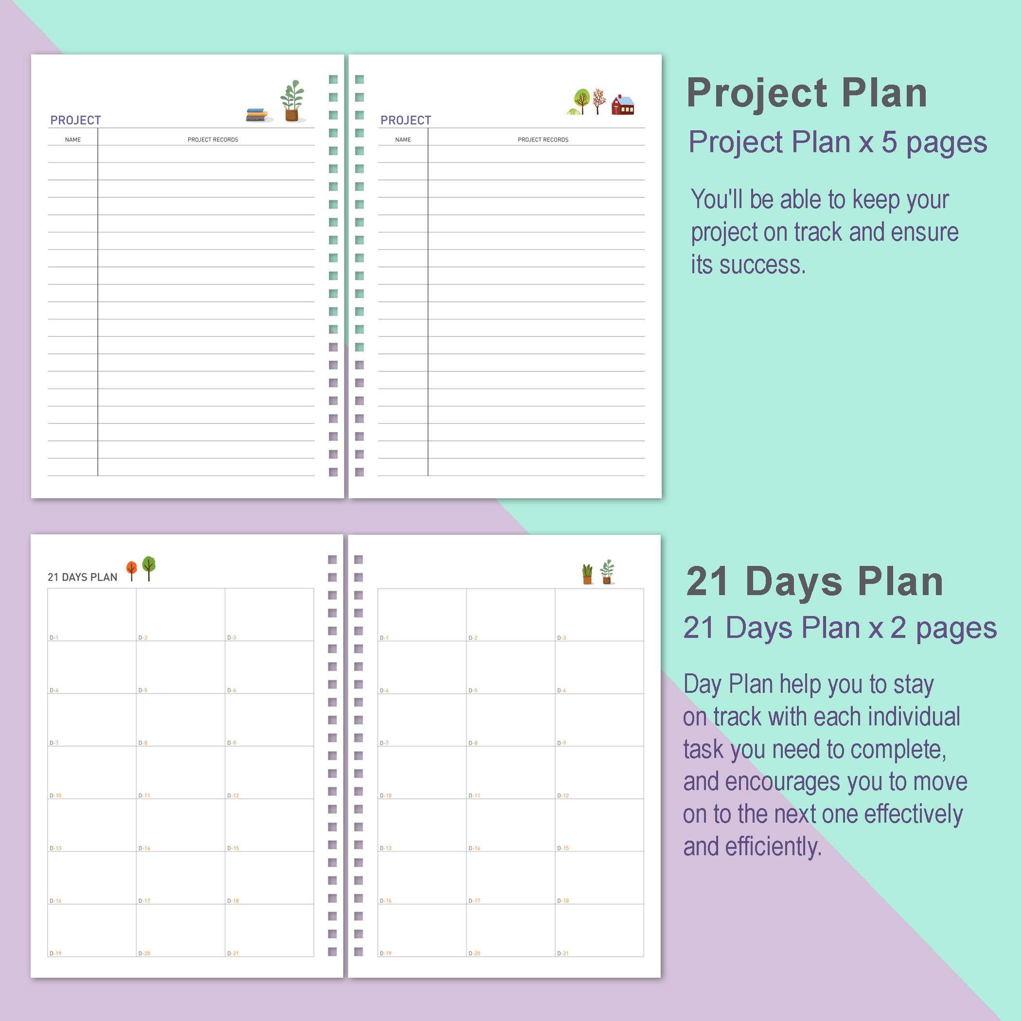 A5 Undated DIY Wire O 2025 planner diary week month year planner ...