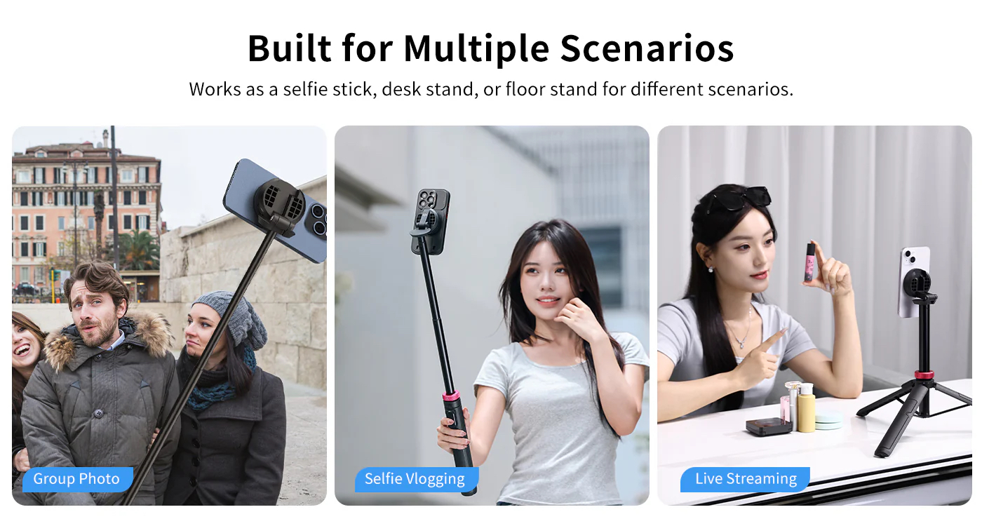 Ulanzi MT-84 Phone Tripod 61" Magnetic Selfie Stick Phone Tripod with ...