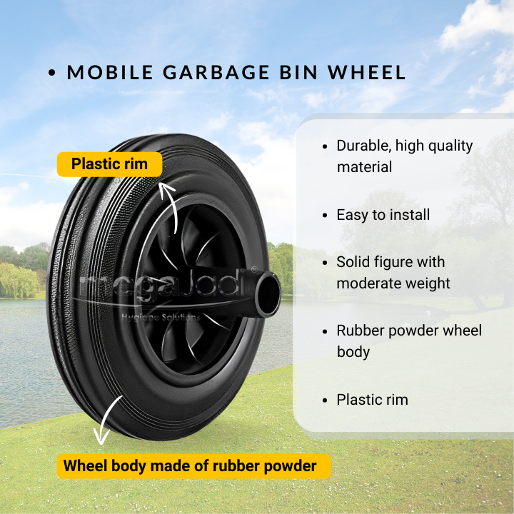 Garbage Bin Wheel Replacement Tayar Ganti Tong Sampah Besar 120L ...
