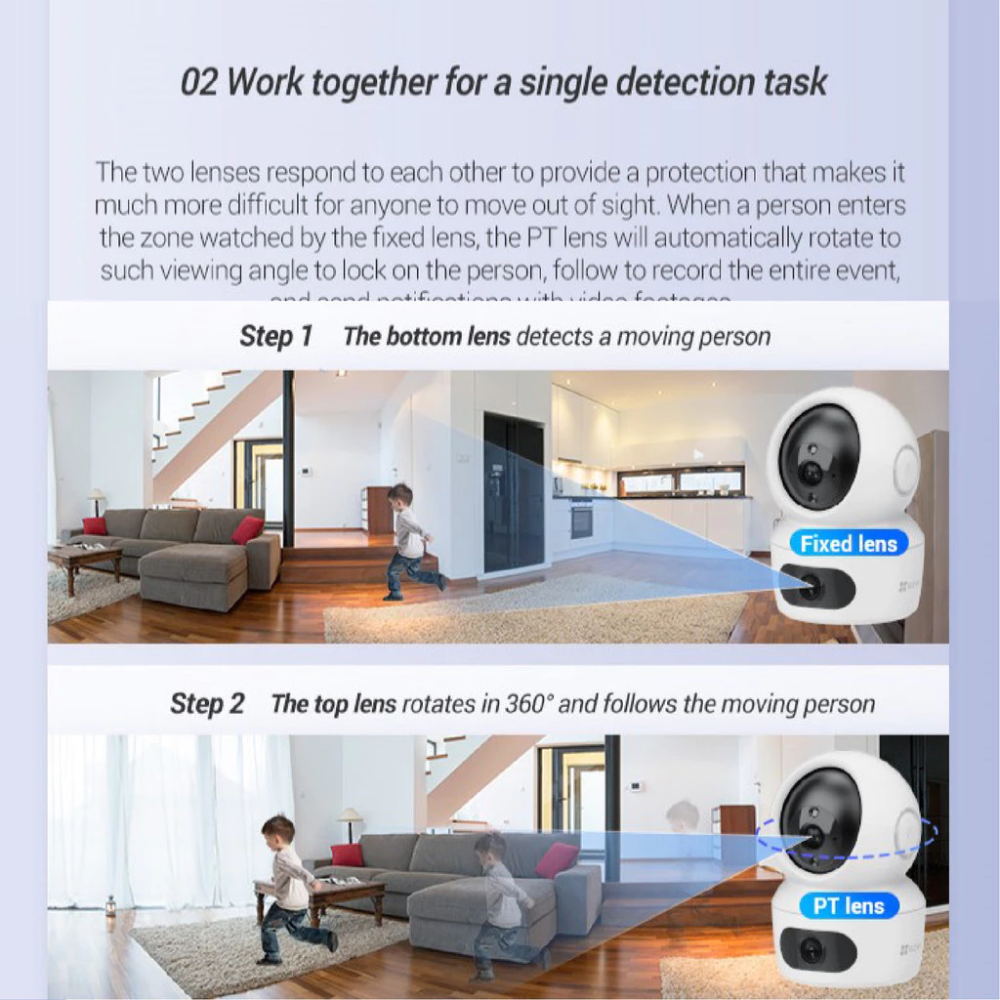 Ezviz H7C Dual Lens (4MP + 4MP) Pan/Tilt Two Way Talk Color Night ...