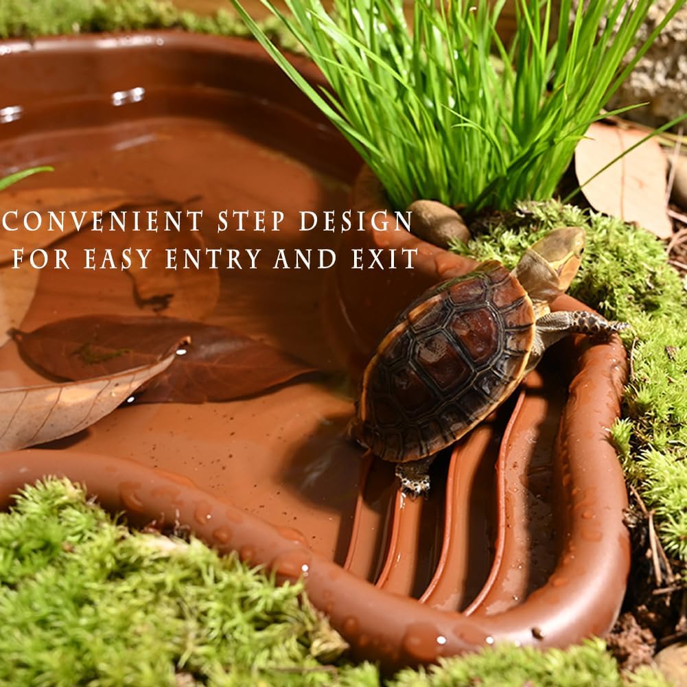 Turtle Water Dish Food Grade ABS Turtle Dish Turtle Bathing Accessories ...