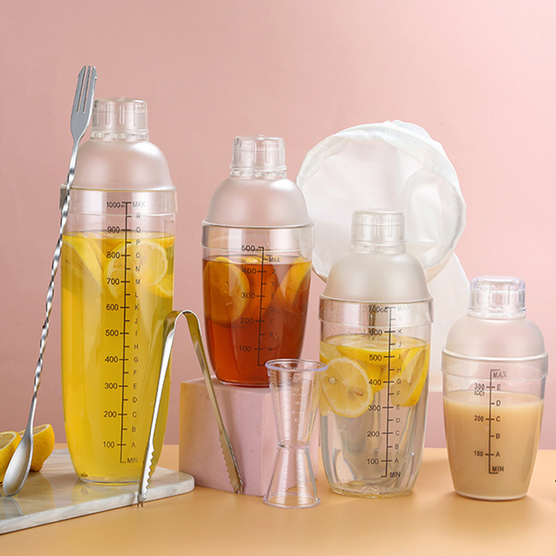 Graduated Shaker Cup 350ml/500ml/700ml/1000ml Transparent Resin Milk ...