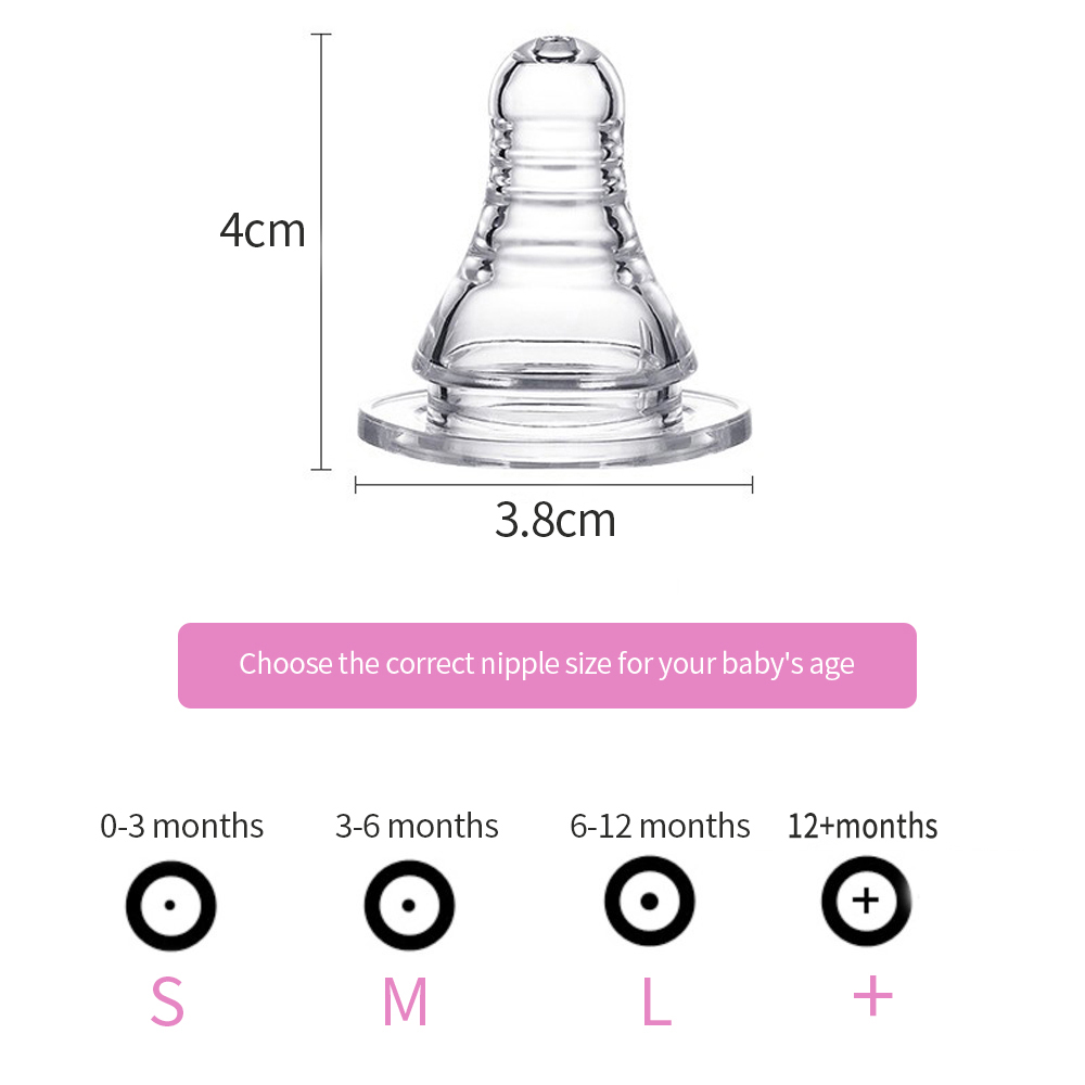 LAKOE 3.8CM Puting Botol Susu Standard Slim Neck Teat Puting Baby Silicone Frosted Pacifier ...