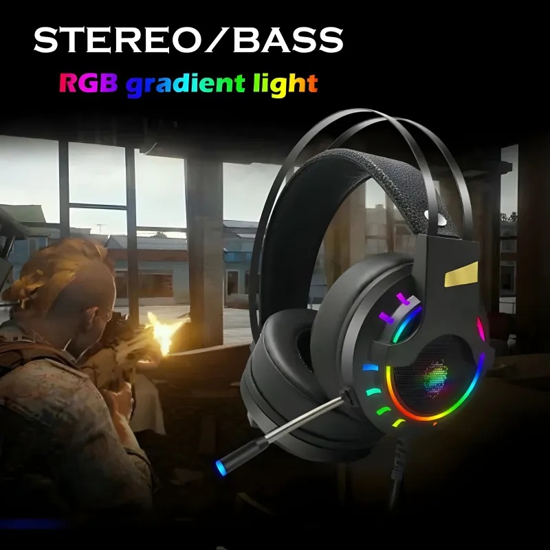 SUPER BASS X1 R2 K3 RGB USB CONNECTION GAMING HEADSET 7.1 SURROUND SOFT ...