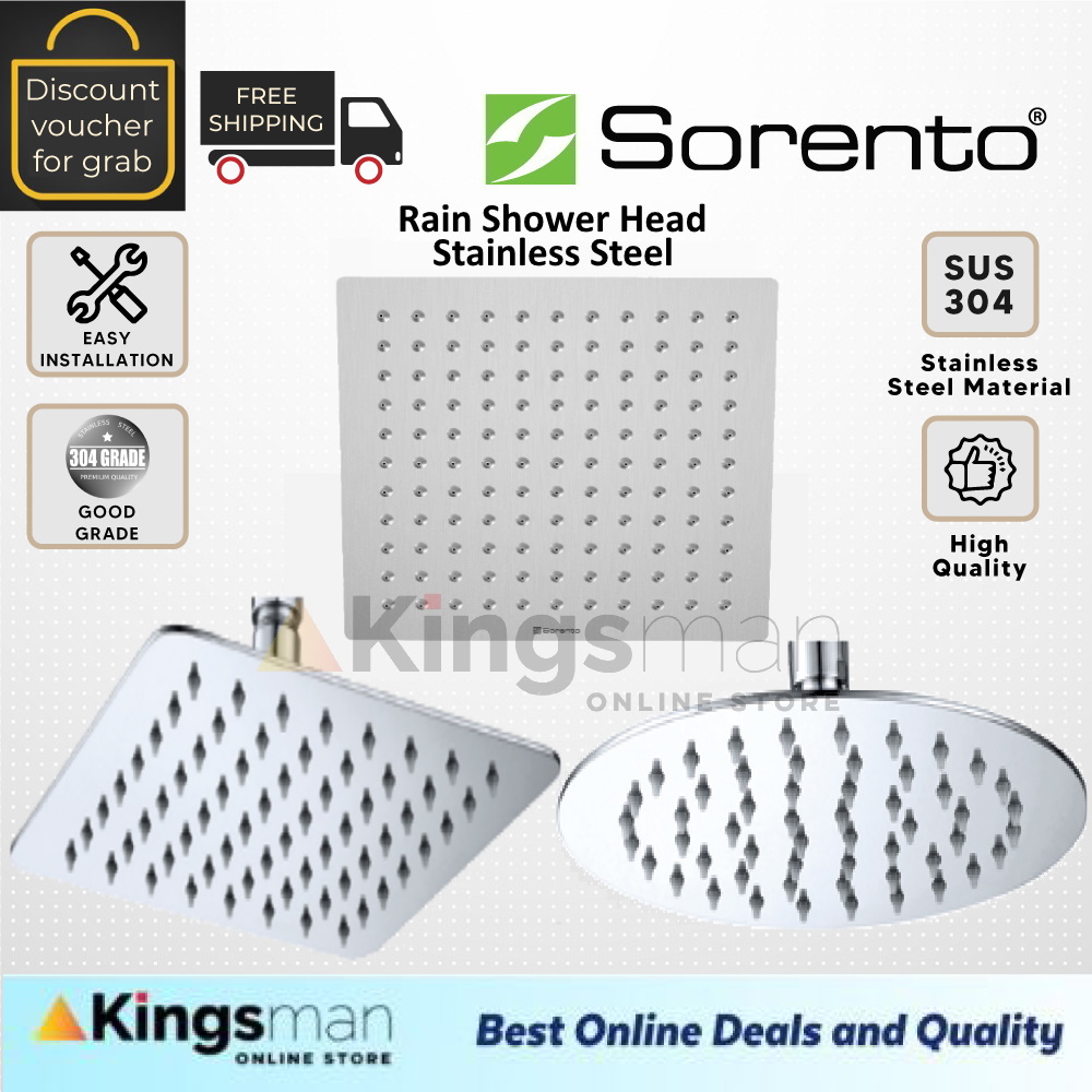 [Kingsman] SORENTO Shower Head Stainless Steel Matt Single Function ...
