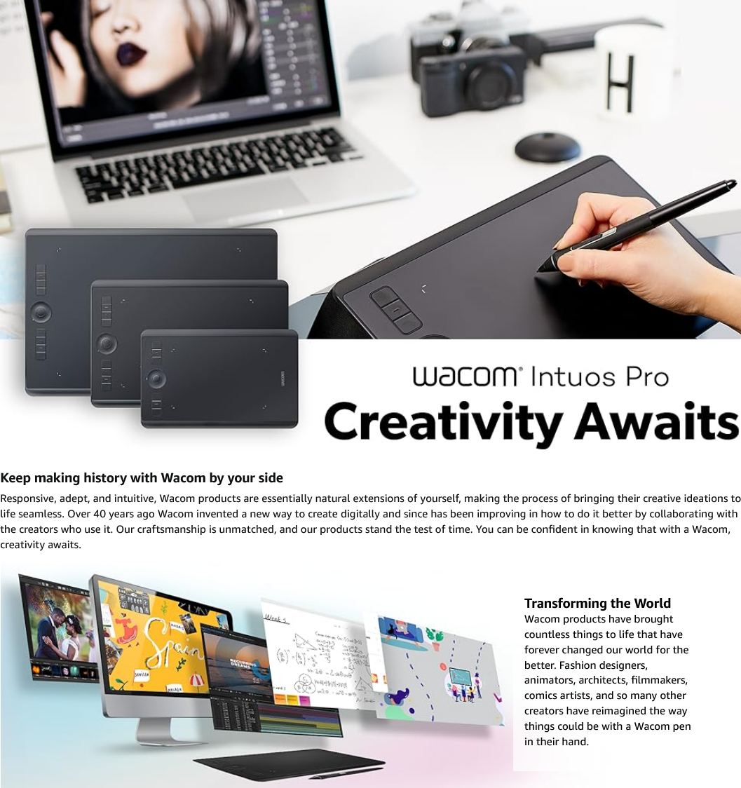 Wacom Intuos Pro Small|Medium|Large Bluetooth Graphic Drawing Pen Table ...