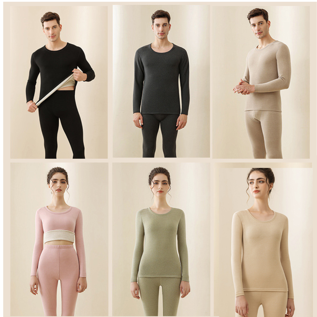 Men Women Winter Inner Wear Warm Silk Wool Thick Thermal Long Johns ...
