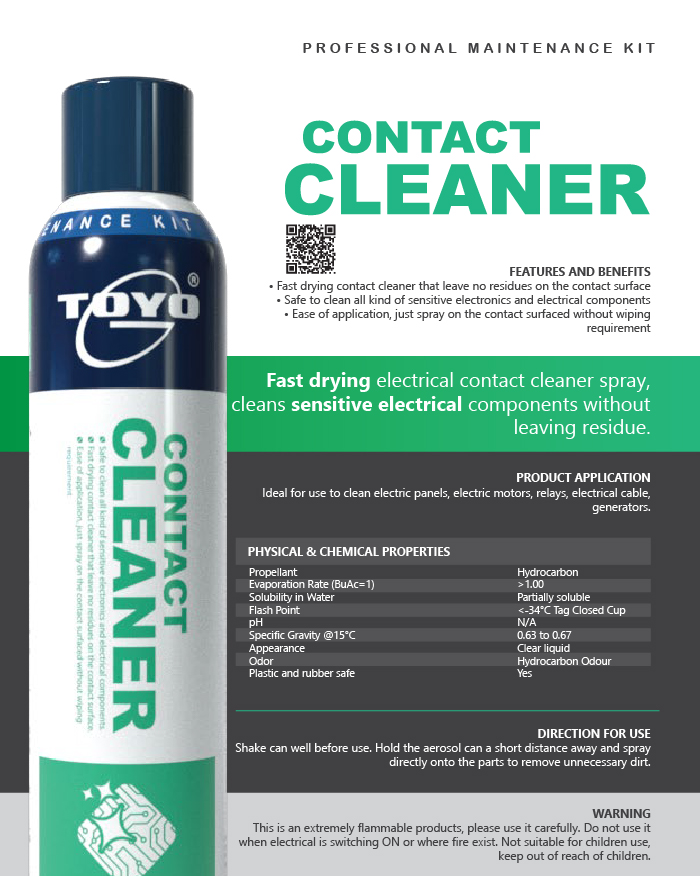 TOYO-G Contact Cleaner Spray Electronic 300ml Fast Drying Contact ...