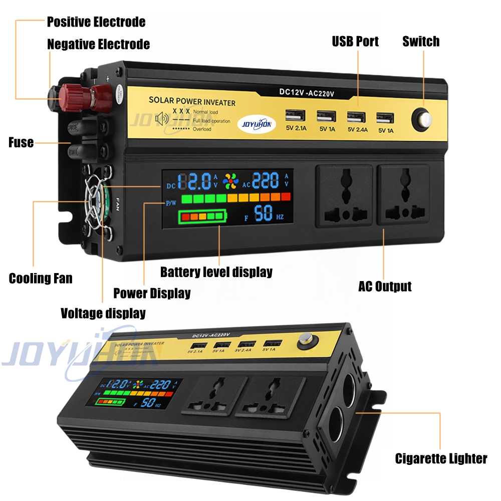 JOYUHON Solar Inverter Set 6000W inverter 12V/24V TO 240V Power inverter 80W Solar panel 30A ...