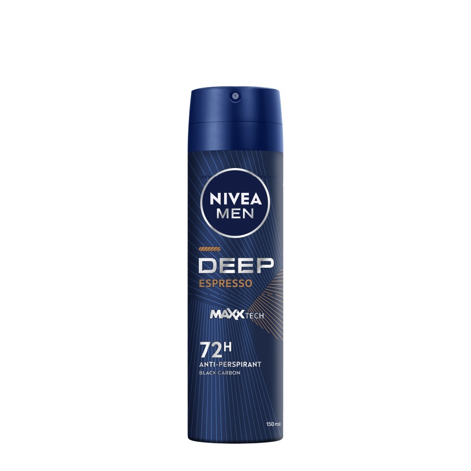 NIVEA MEN Deep Espresso Deodorant Spray 150ml | 72H Charcoal + Rich ...
