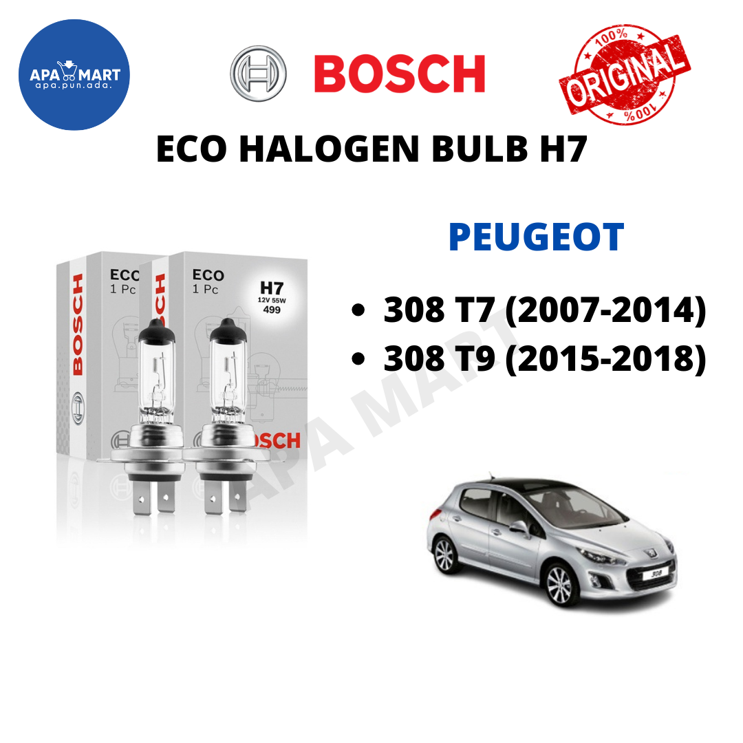 BOSCH Eco H7 Halogen Headlamp Bulb 12V 55W H7 Bulb for Peugeot 308 T7 (2007-2014) / 308 T9 (2015 ...