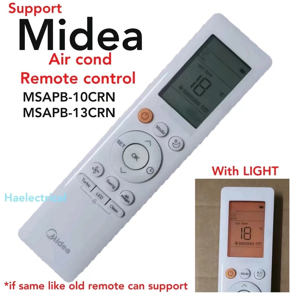 (Original Remote) MIDEA Air Cond Remote Control RG10B1(B2)/BGEF , MSAPB ...