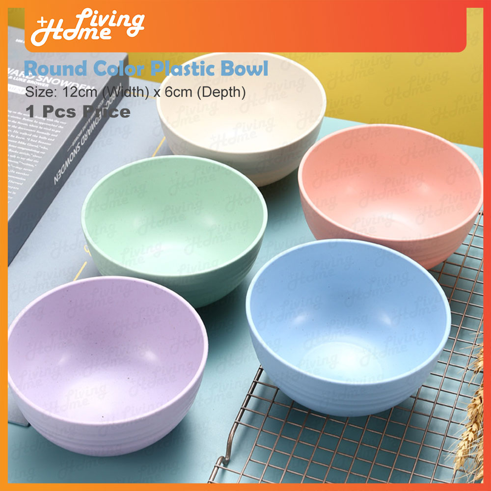 Round Color Plastic Bowl Rice Bowl Mangkuk Plastik Bulat Berwarna ...