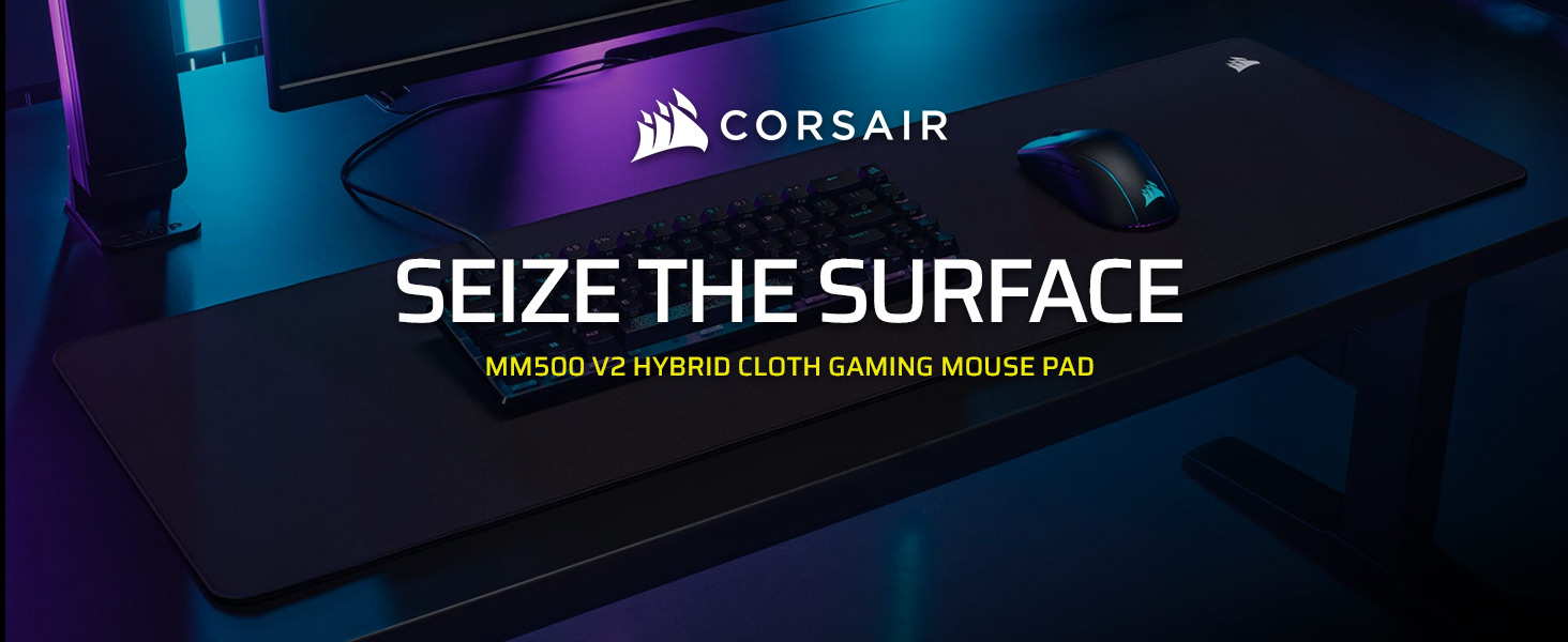 Corsair MM500 v2 Series Hybrid Cloth Gaming Mouse Pad - Large/Extended ...