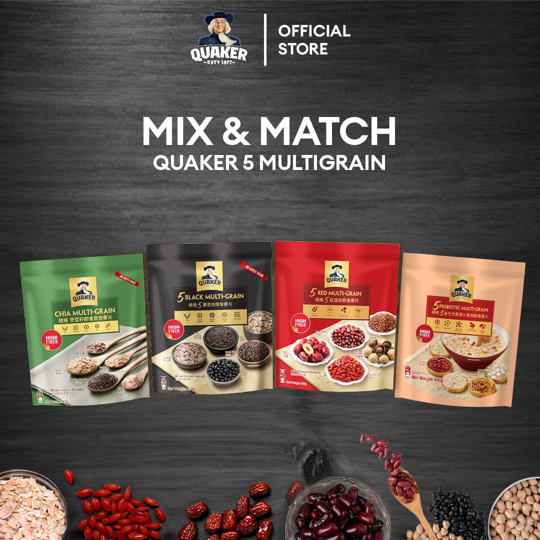 [Bundle of 3] Quaker Multigrain Mix & Match 三（3）包 混搭 桂格5黑 5红 奇亚籽 ...