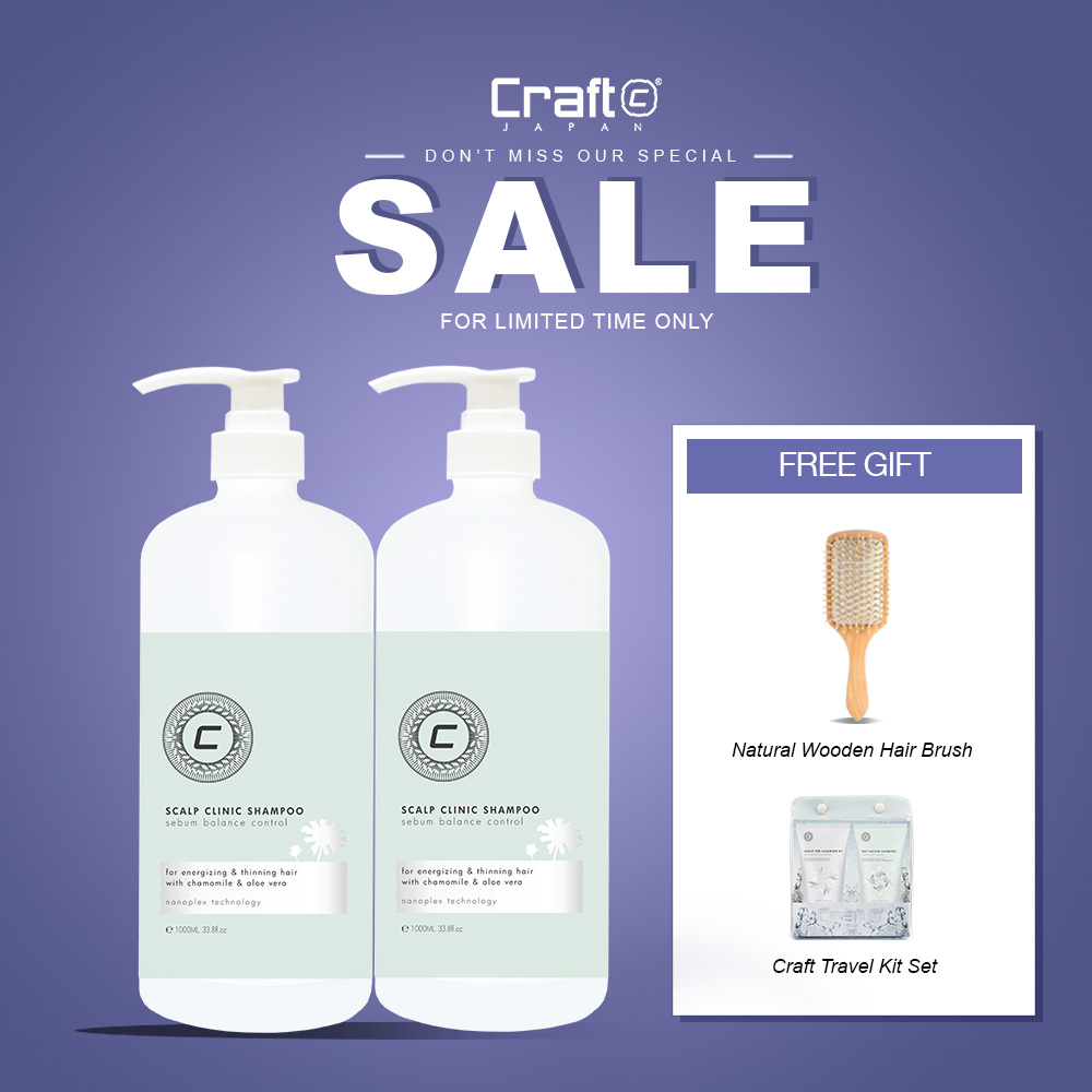 Craft Scalp Clinic Shampoo 1000ml Duo Set ( With Free Gift ) | Shopee ...