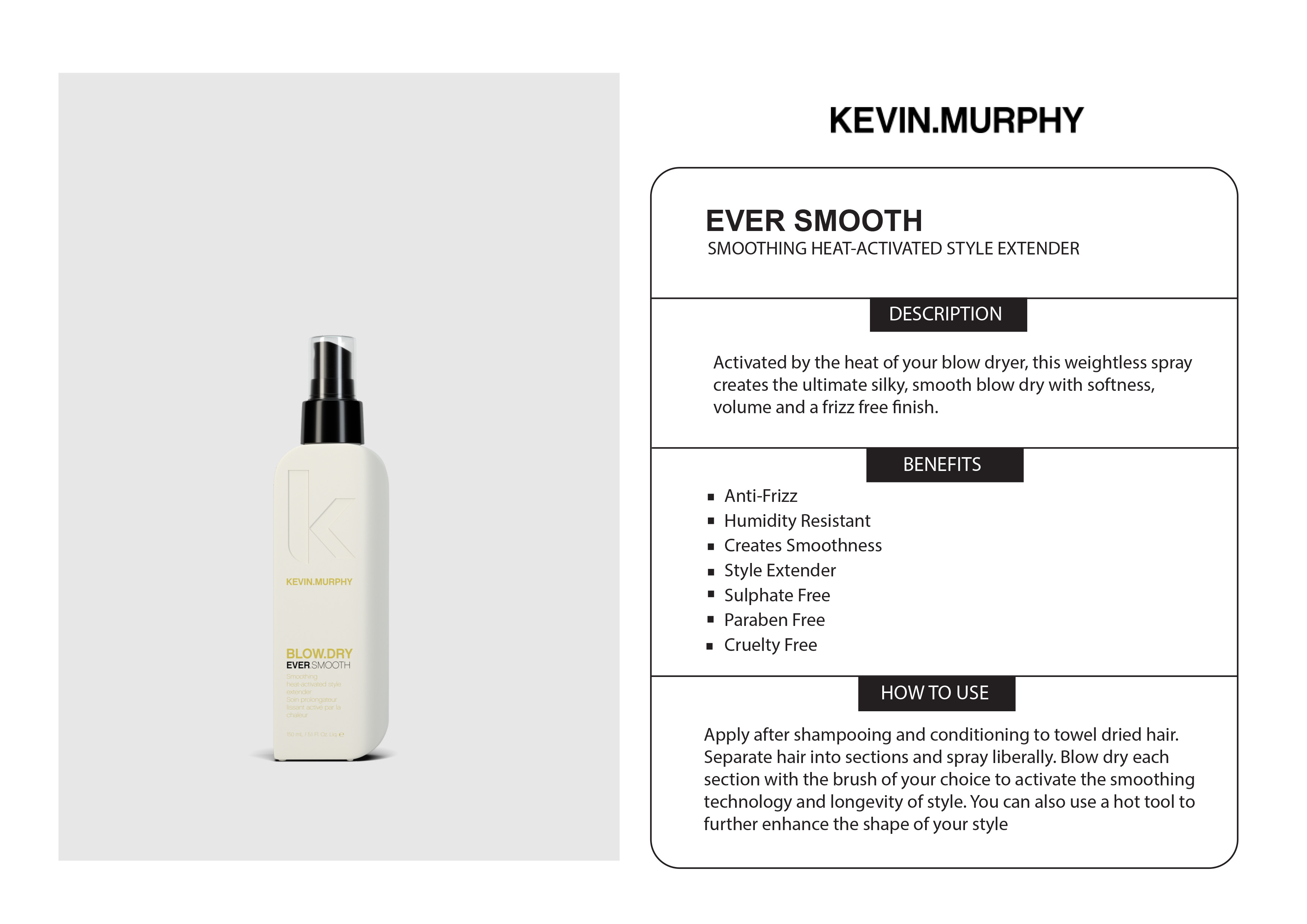 Kevin Murphy Limited Time Offer Blow Dry Set ( Shampoo , Conditioner 250ml & EverSmooth 150ml ...