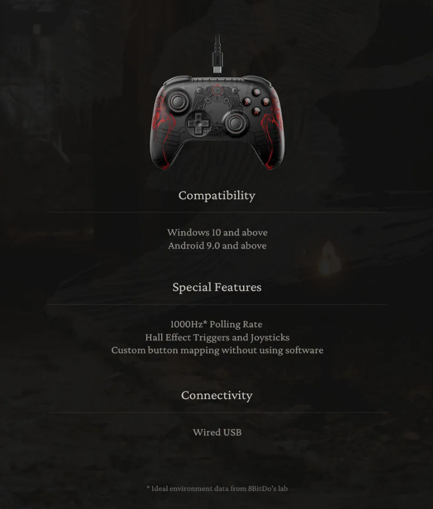 8BitDo Ultimate 2C Black Myth Wukong Gaming Controller Wired Gamepad ...